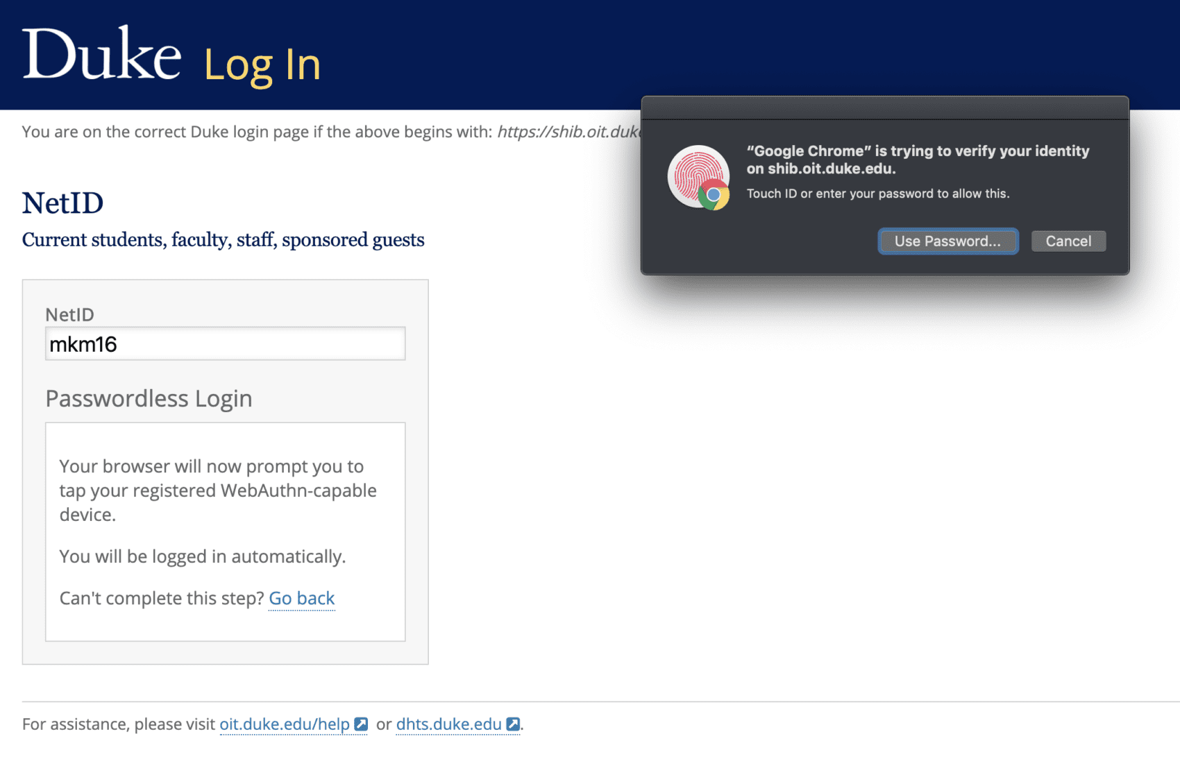 Duke Unlock: One-step Multi-factor - InCommon